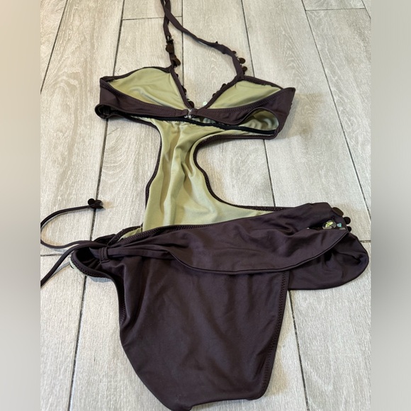 BECCA | Swim | Becca By Rebecca Virtue Brown Embroidered Bathing Suit ...